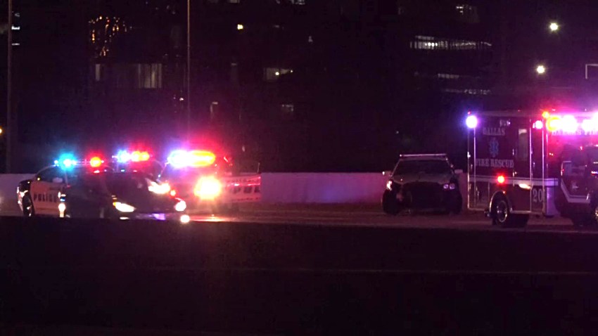 Dallas Police Car Struck After Crash Shuts Down Eastbound Interstate ...