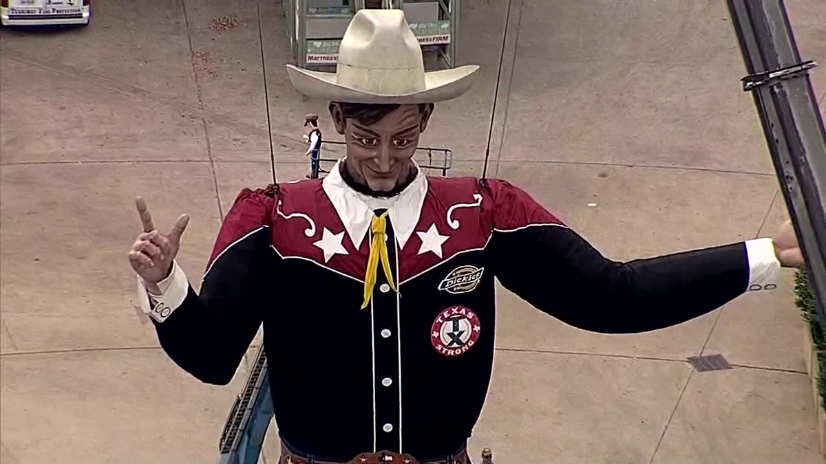 State Fair Lifts Big Tex Into Place With 1 Week to Go Until Opening Day ...