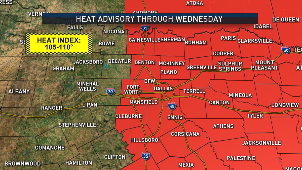 Heat Advisory Extended Into Wednesday – NBC 5 Dallas-Fort Worth