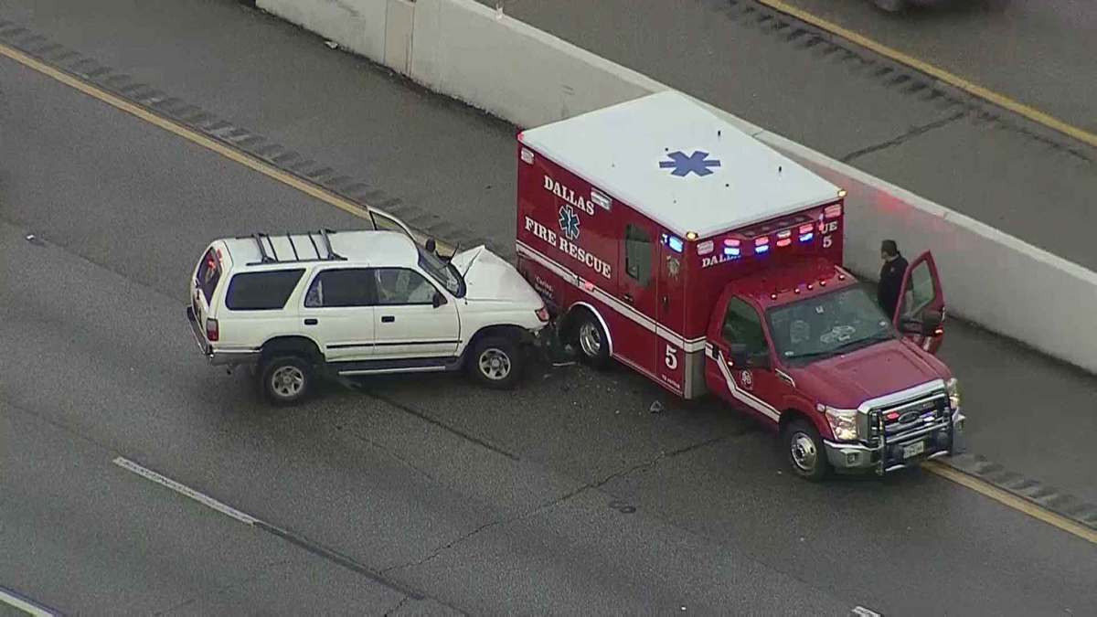SUV Hits Dallas Fire-Rescue Ambulance Stopped at Crash, No Injuries ...