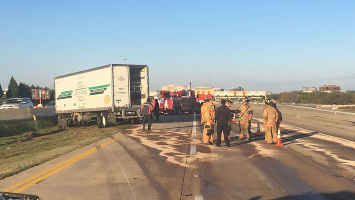 Texas 161 in Irving Open Again After Tractor-Trailer Crash, Spill – NBC ...