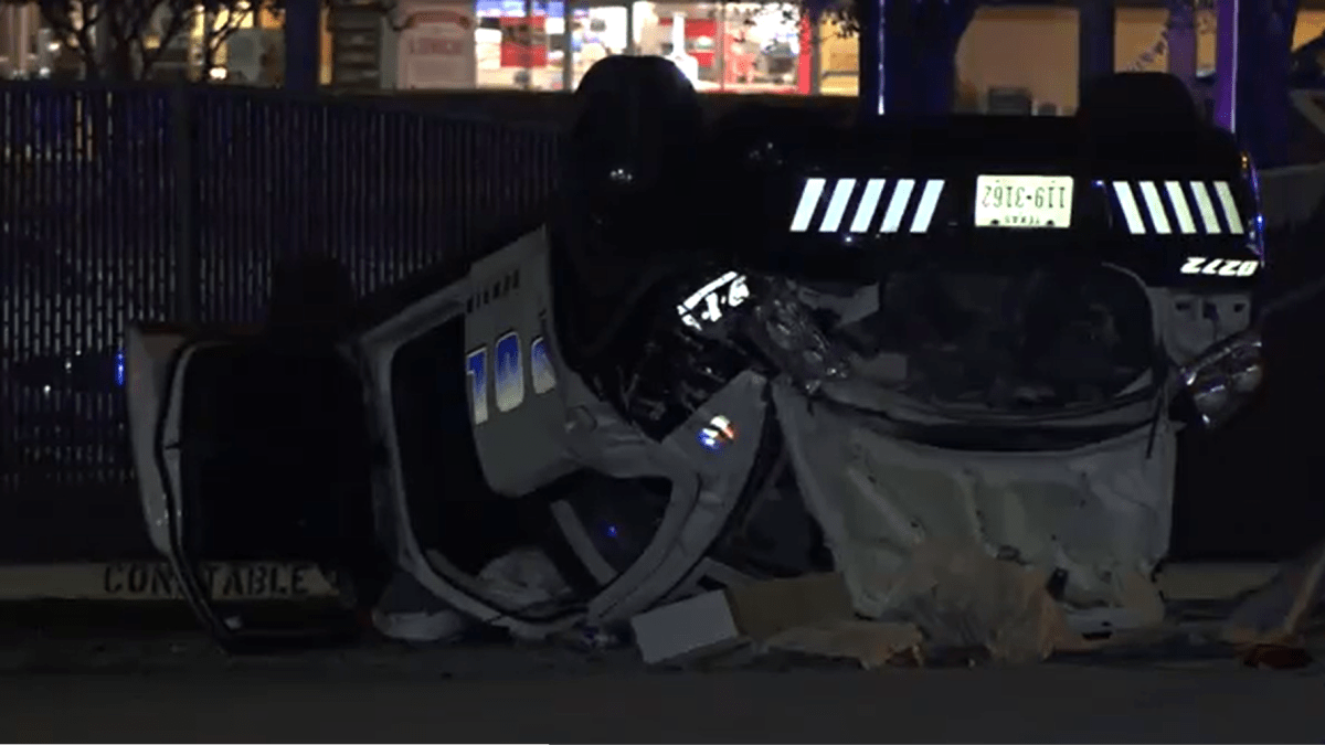 Dallas Police Car Flips During Emergency Call, Officer Hurt – NBC 5 ...