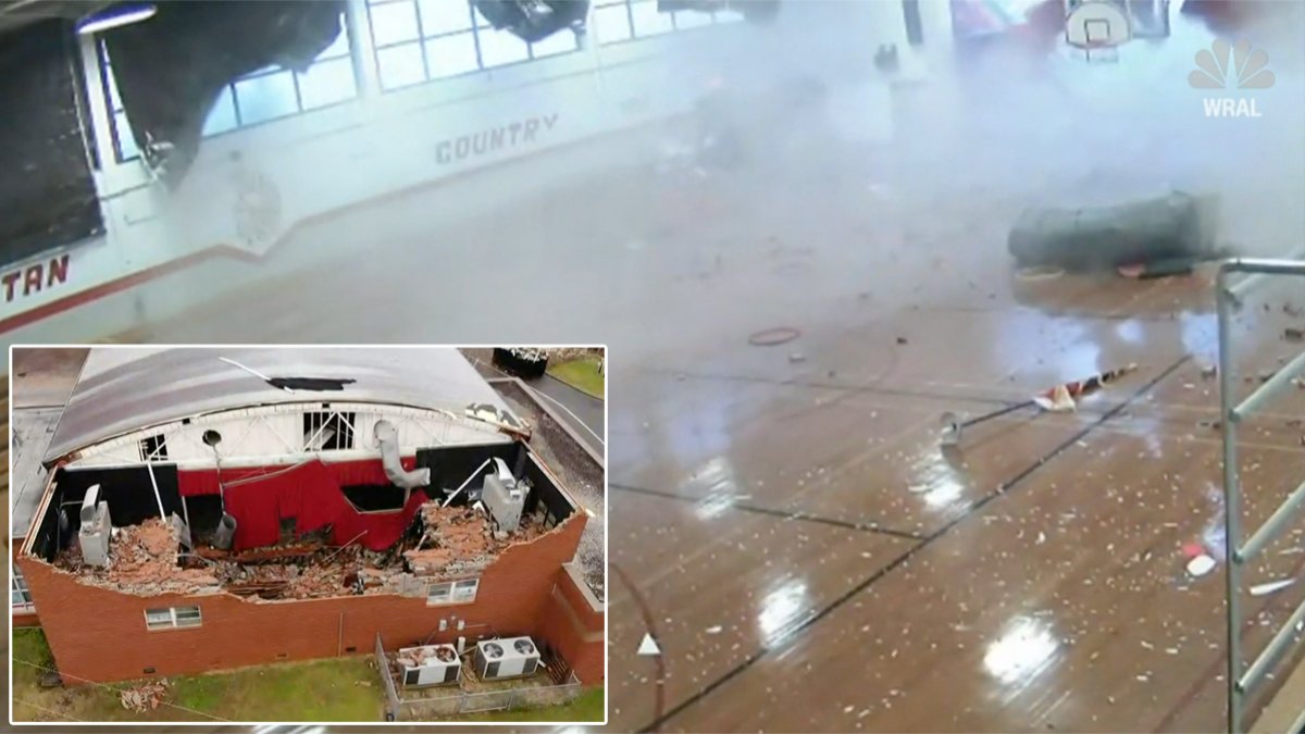 Storm Tears Down School Gym Roof in Terrifying Footage – NBC 5 Dallas ...