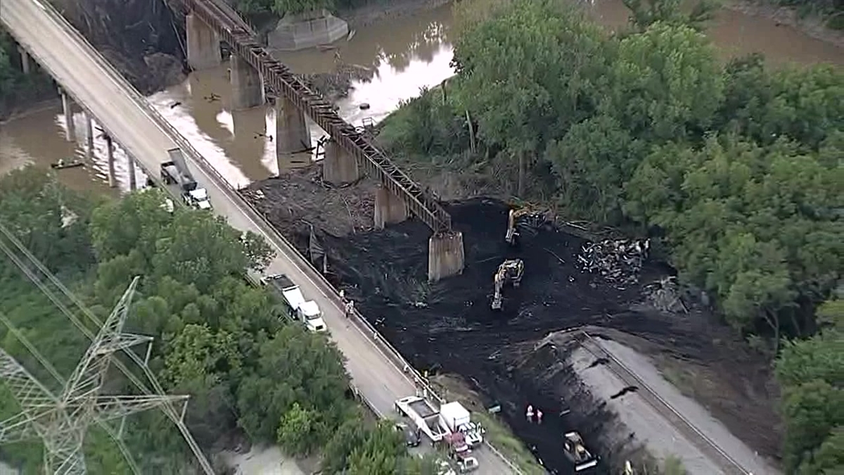 Coal Cleanup After Train Derailment (Raw Video) – NBC 5 Dallas-Fort Worth