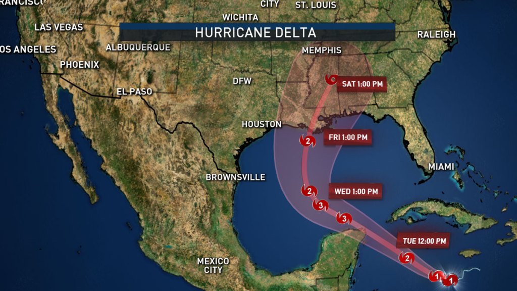 Delta Strengthening Rapidly; Now a Hurricane – NBC 5 Dallas-Fort Worth