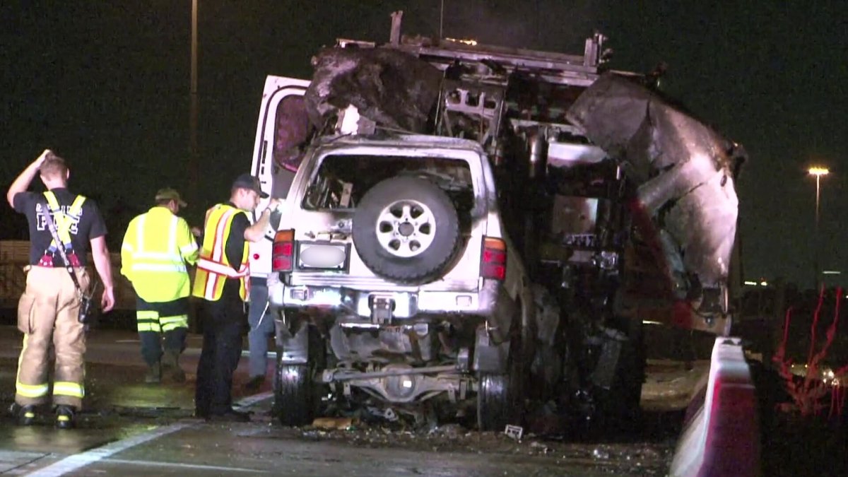 1 Killed in Overnight Crash, Fire Involving Street Sweeper in Harris ...