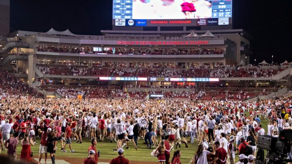 SEC Fines Arkansas $100K After Fans Rush Field in Win Against Texas ...