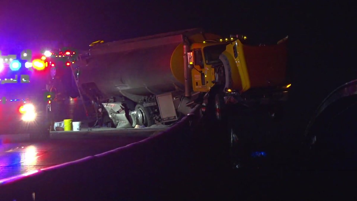 Loop 12 Closes in West Dallas After Fuel Tanker Crashes, Hangs Off ...