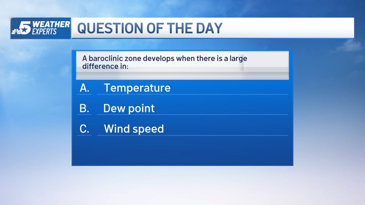 Weather Quiz: Baroclinic Zone – NBC 5 Dallas-Fort Worth