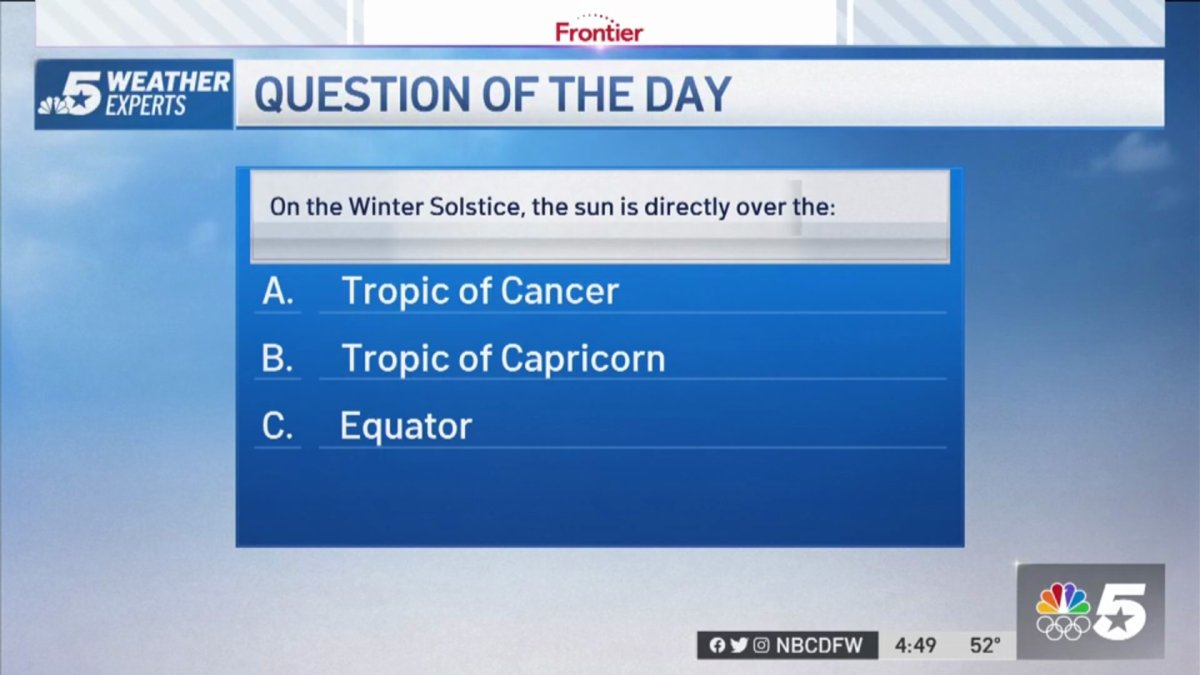Weather Quiz: Winter Solstice – NBC 5 Dallas-Fort Worth