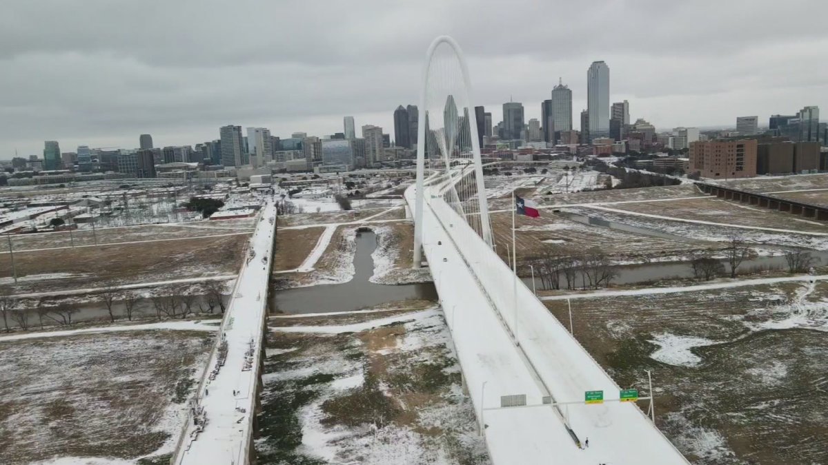 Skyline Snow Show Over West Dallas – NBC 5 Dallas-Fort Worth
