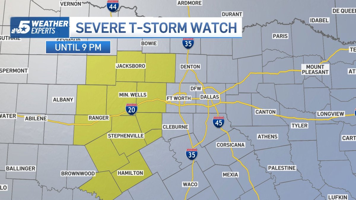 Severe Thunderstorm Watch for 13 Counties – NBC 5 Dallas-Fort Worth