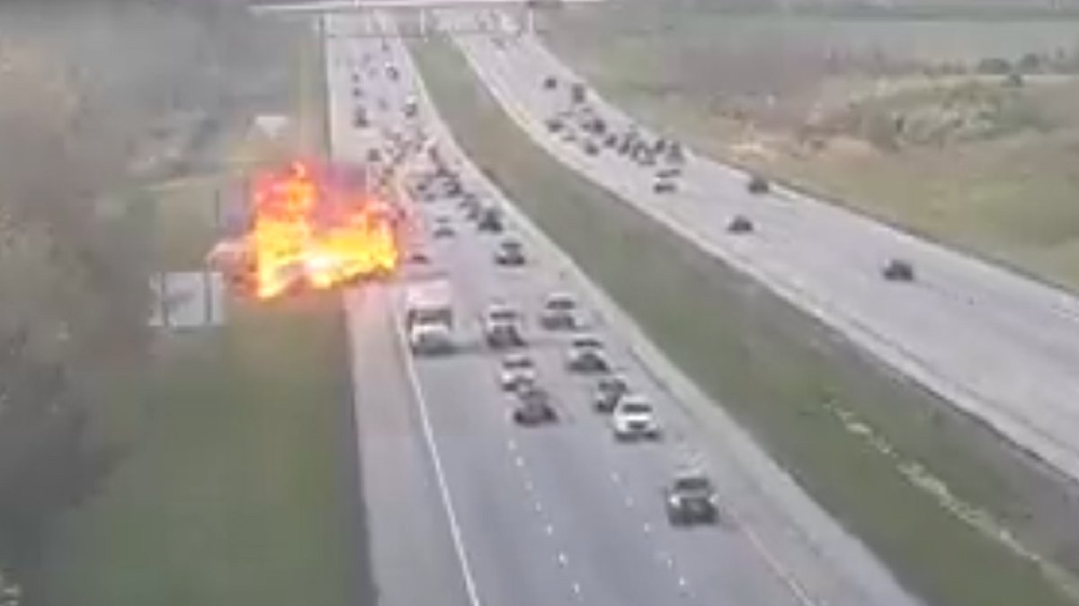 Watch: Fireball Erupts After Dump Truck Crashes in Ohio – NBC 5 Dallas ...