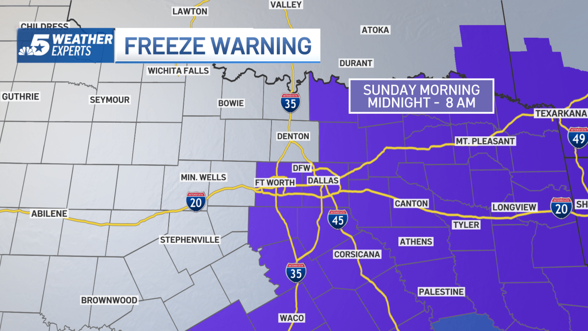 Freeze Warning Issued Around North Texas – NBC 5 Dallas-Fort Worth