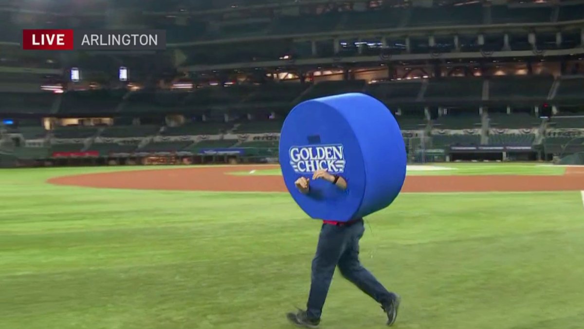WATCH: NBC 5’s Grant Johnston Stumbles in Texas Rangers Dot Race ...