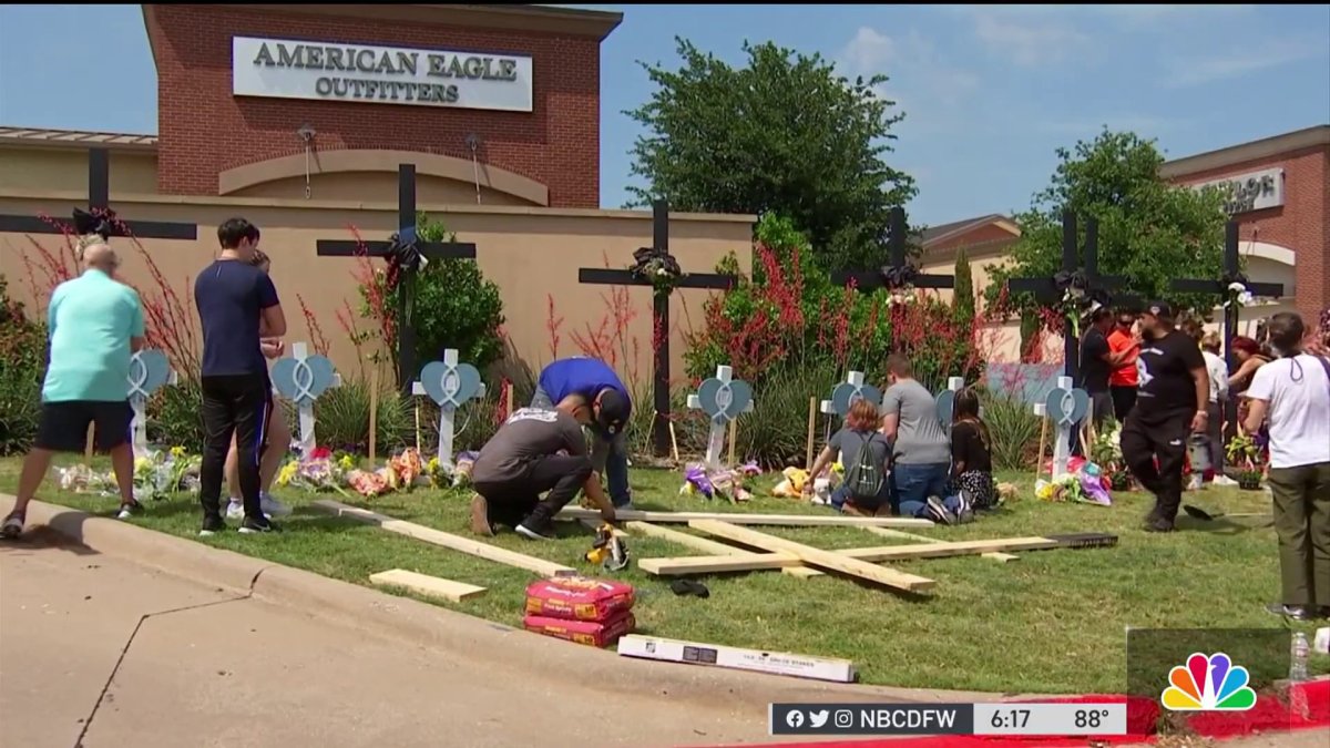 Crosses Mark Growing Memorial Near Scene of Allen Mall Shooting – NBC 5 ...