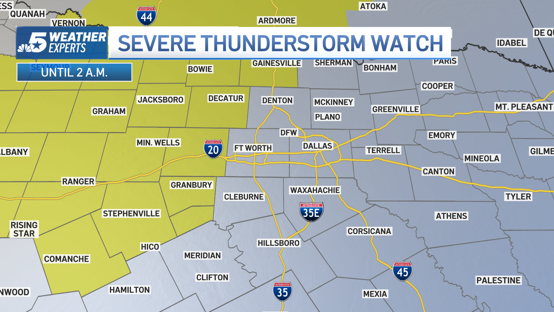 LIVE RADAR: Severe T-Storm Watch, Flood Watch West of DFW With Rainy ...