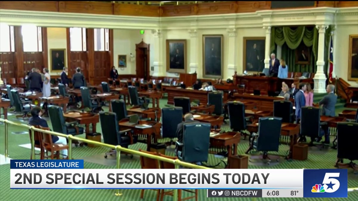 Texas Legislature returns to work in second special session – NBC 5 ...