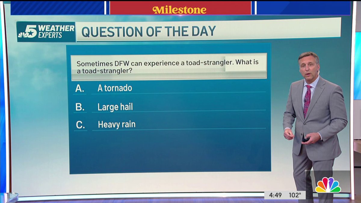 Weather Quiz: Toad-strangler – NBC 5 Dallas-Fort Worth