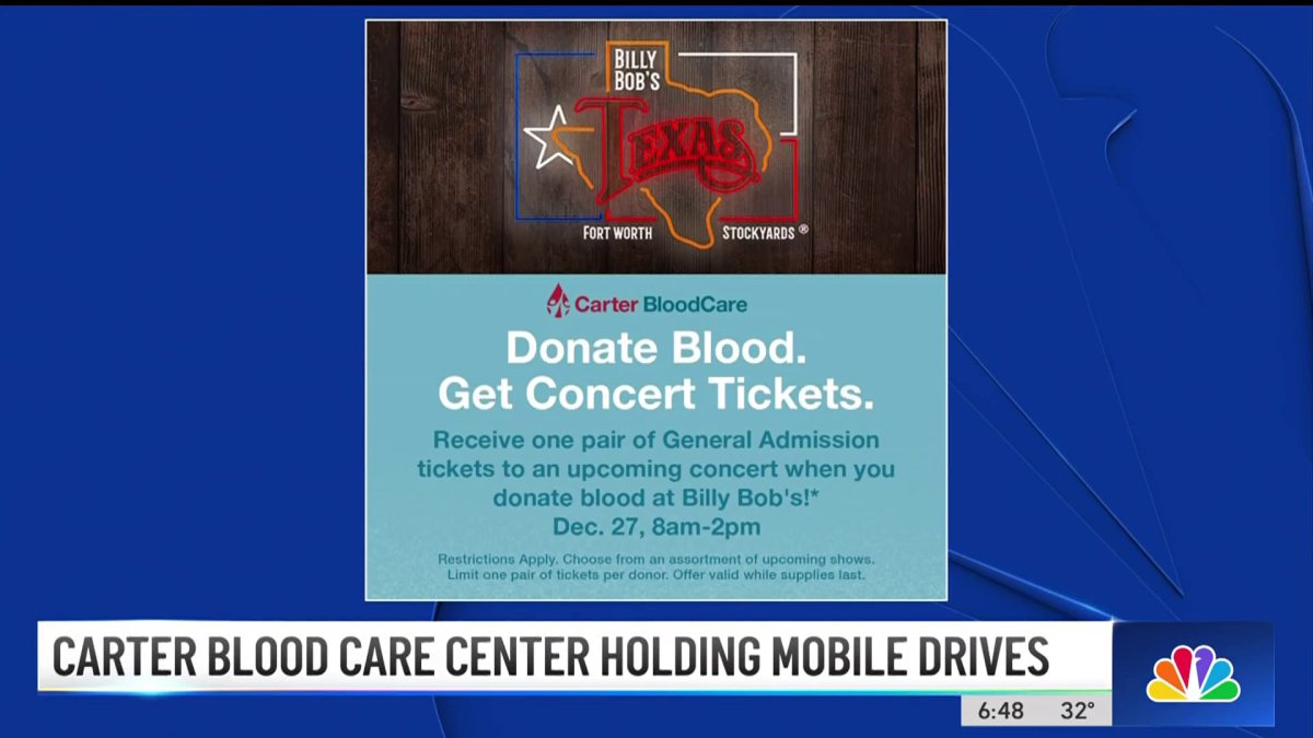 Carter BloodCare is encouraging North Texans to donate blood – NBC 5 ...