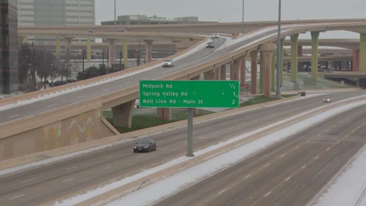 Frigid North Dallas High Five Interchange conditions Monday – NBC 5 ...