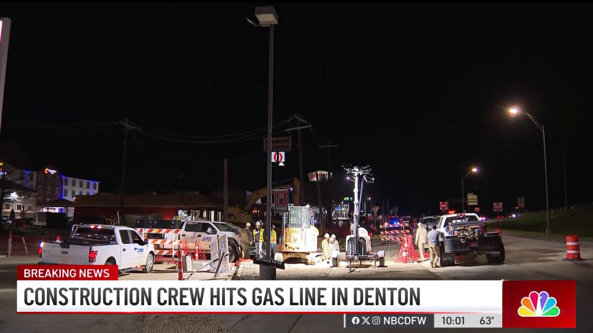 Construction crew hits gas line in Denton – NBC 5 Dallas-Fort Worth