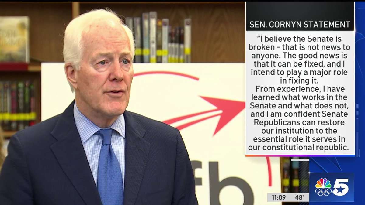 TX Senator John Cornyn running to succeed leader McConnell – NBC 5 ...