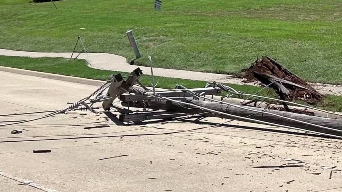 Power pole falls into roadway, damages vehicles in Plano – NBC 5 Dallas ...