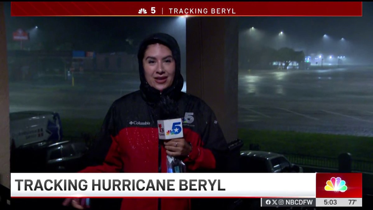 5:00 A.M. UPDATE: Bands of Hurricane Beryl lash Angelton, Texas – NBC 5 ...