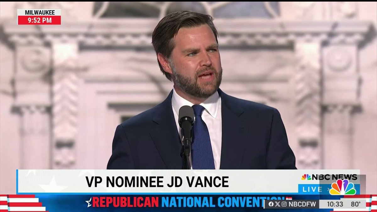 Gov. Greg Abbott, VP nominee JD Vance take the stage at RNC – NBC 5 ...