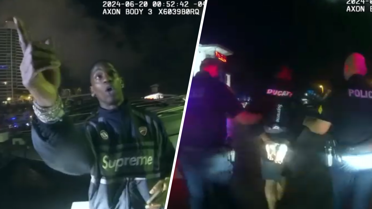 Bodycam shows Travis Scott arrested for trespassing in Miami Beach ...