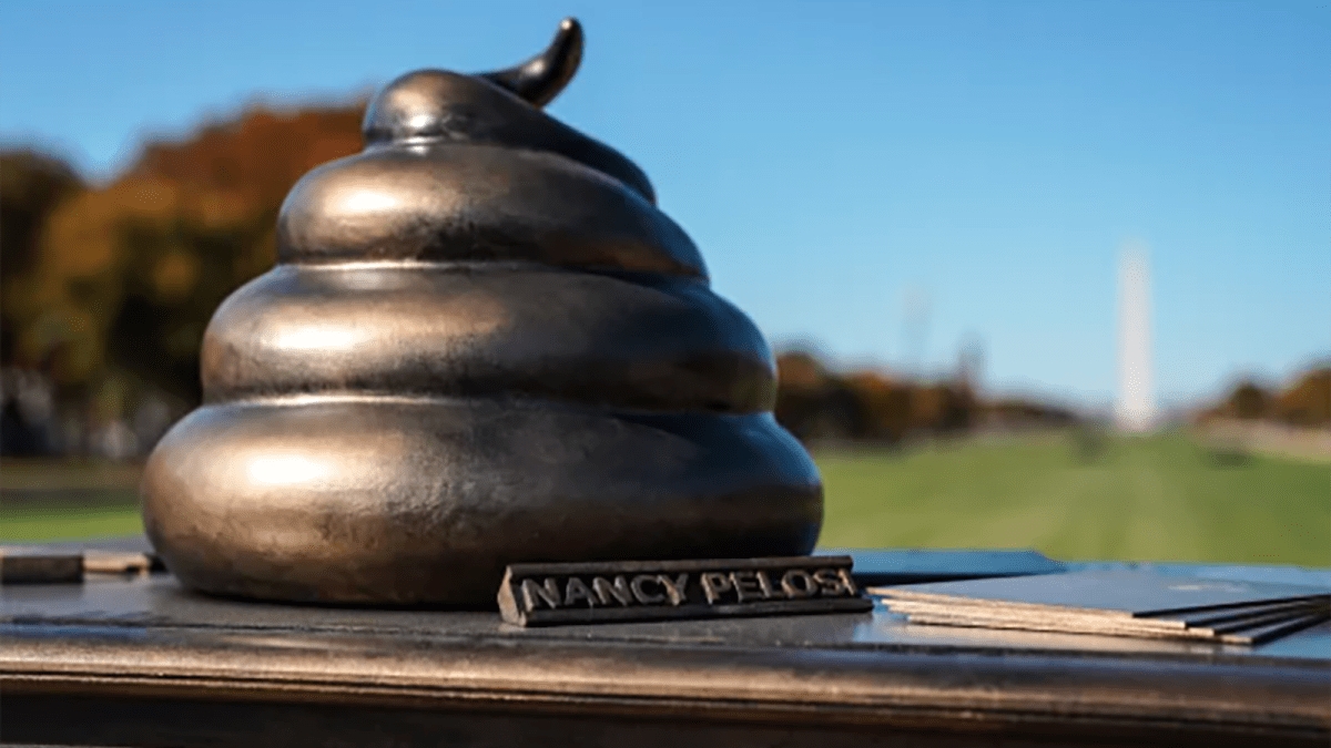 New DC statue depicts apparent bronze poop emoji on Pelosi’s desk – NBC ...
