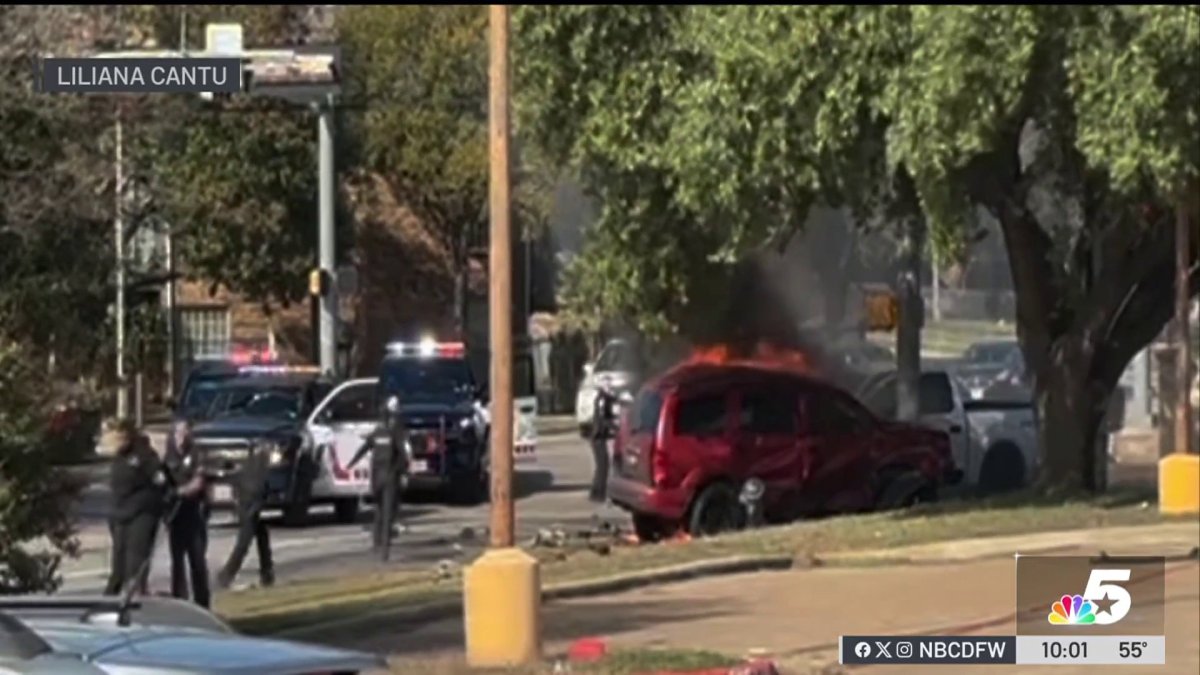 Caught on camera: Domestic incident ends in fiery crash – NBC 5 Dallas ...