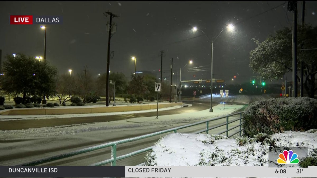 Light snow continues to fall in Dallas on Friday morning – NBC 5 Dallas ...