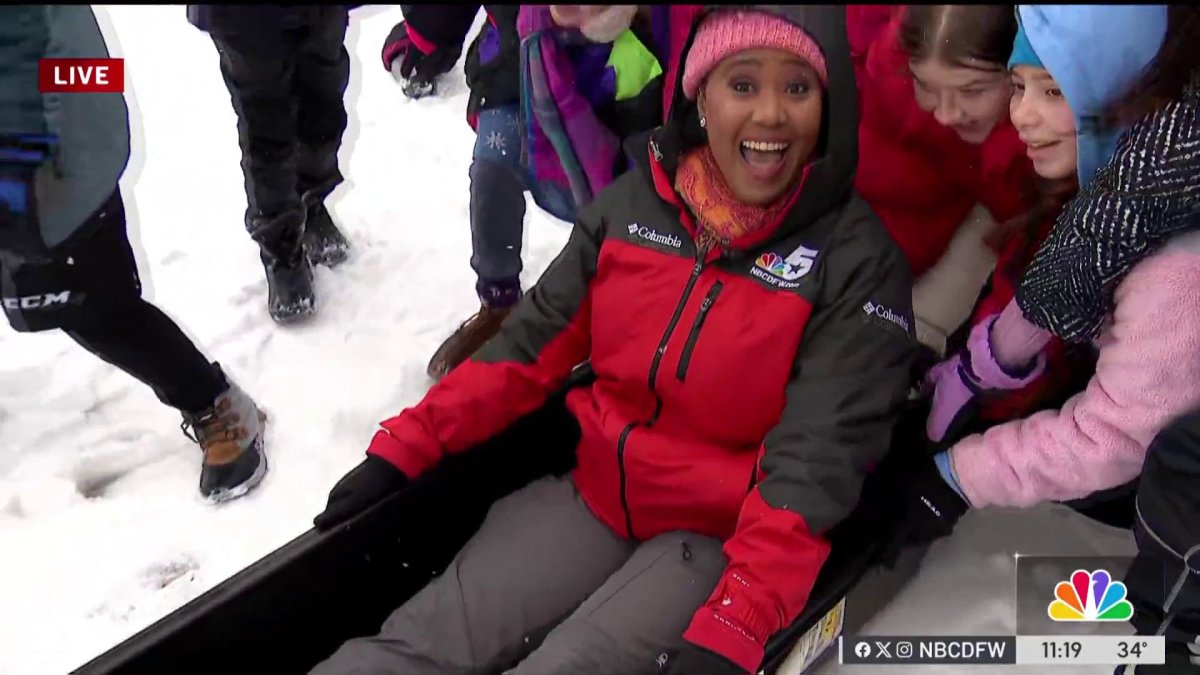‘The tripod!’ Reporter dodges photographer’s equipment during sledding ...