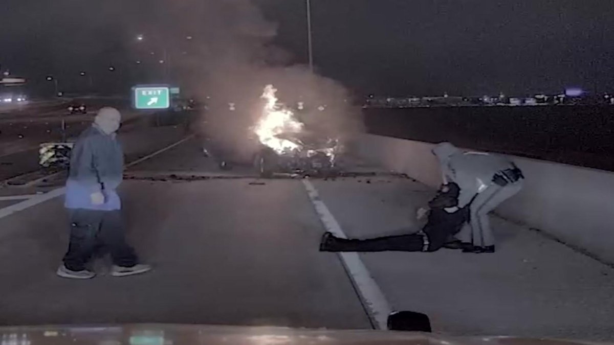 Man rescued from burning car by Texas state trooper – NBC 5 Dallas-Fort ...