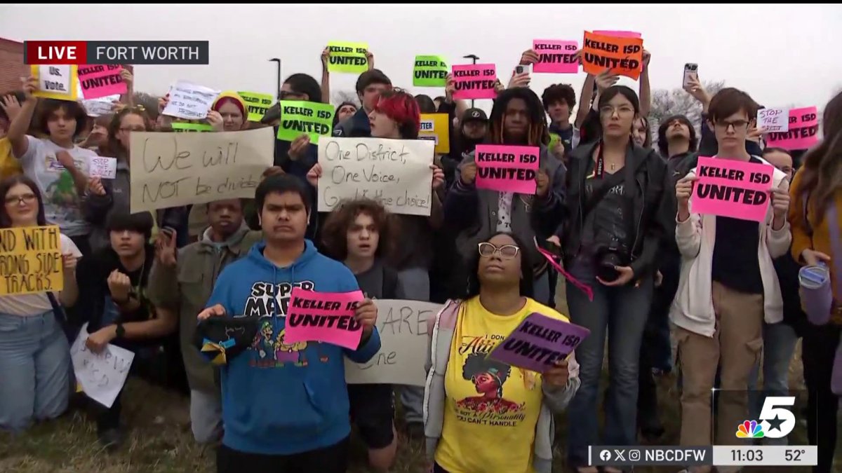 Students walk out of class in protest of Keller ISD split – NBC 5 ...