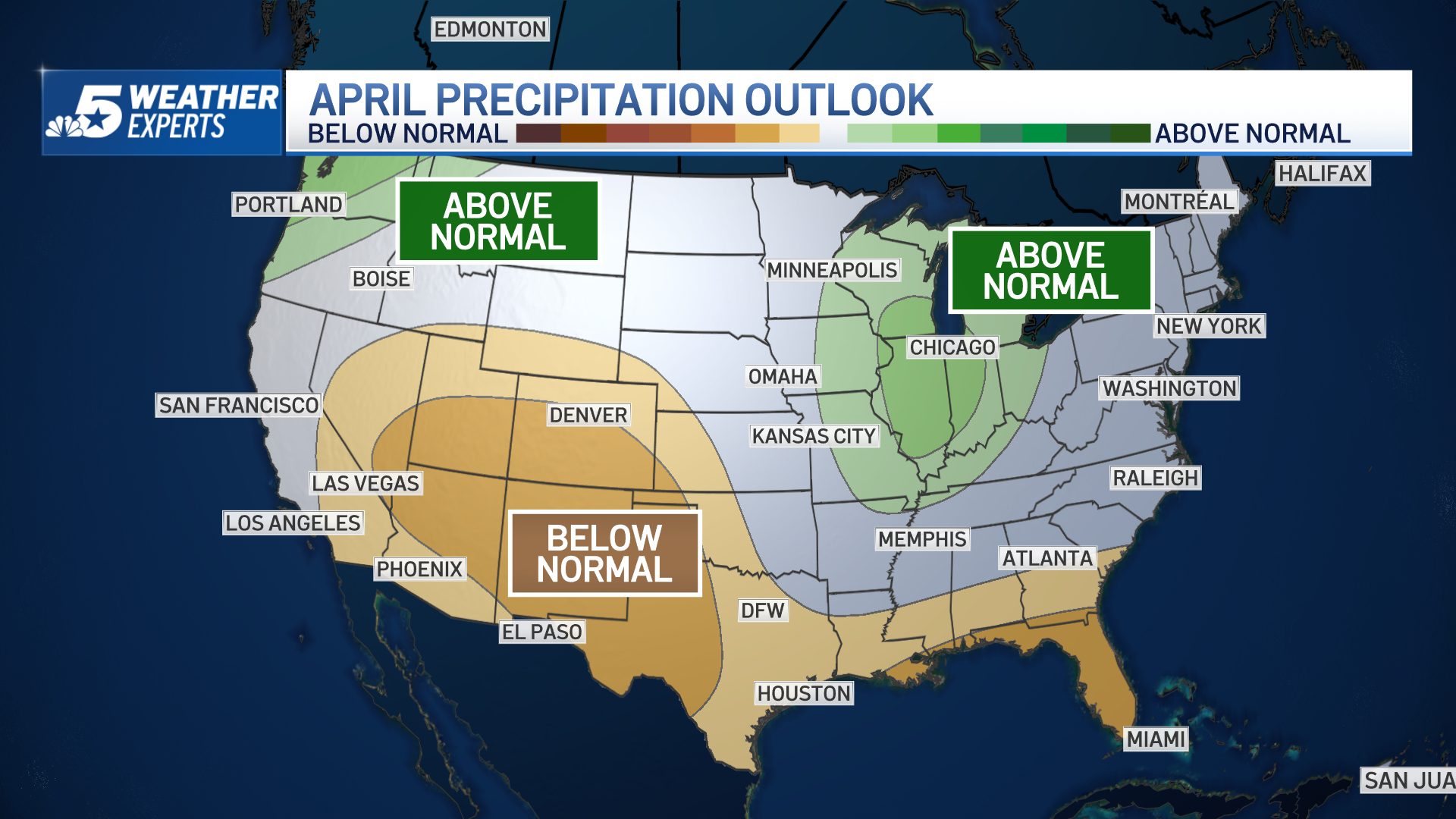Warmer and drier than normal conditions expected in April – NBC 5 ...