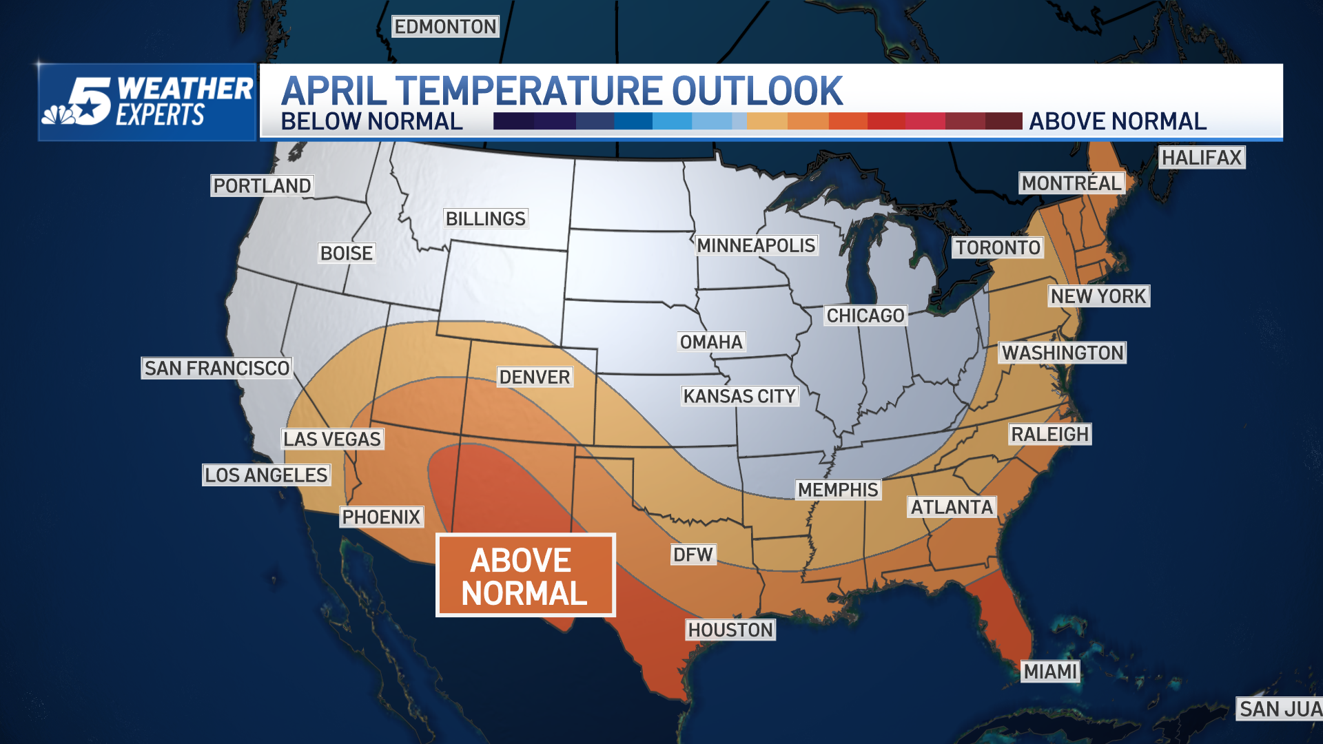 Warmer and drier than normal conditions expected in April – NBC 5 ...