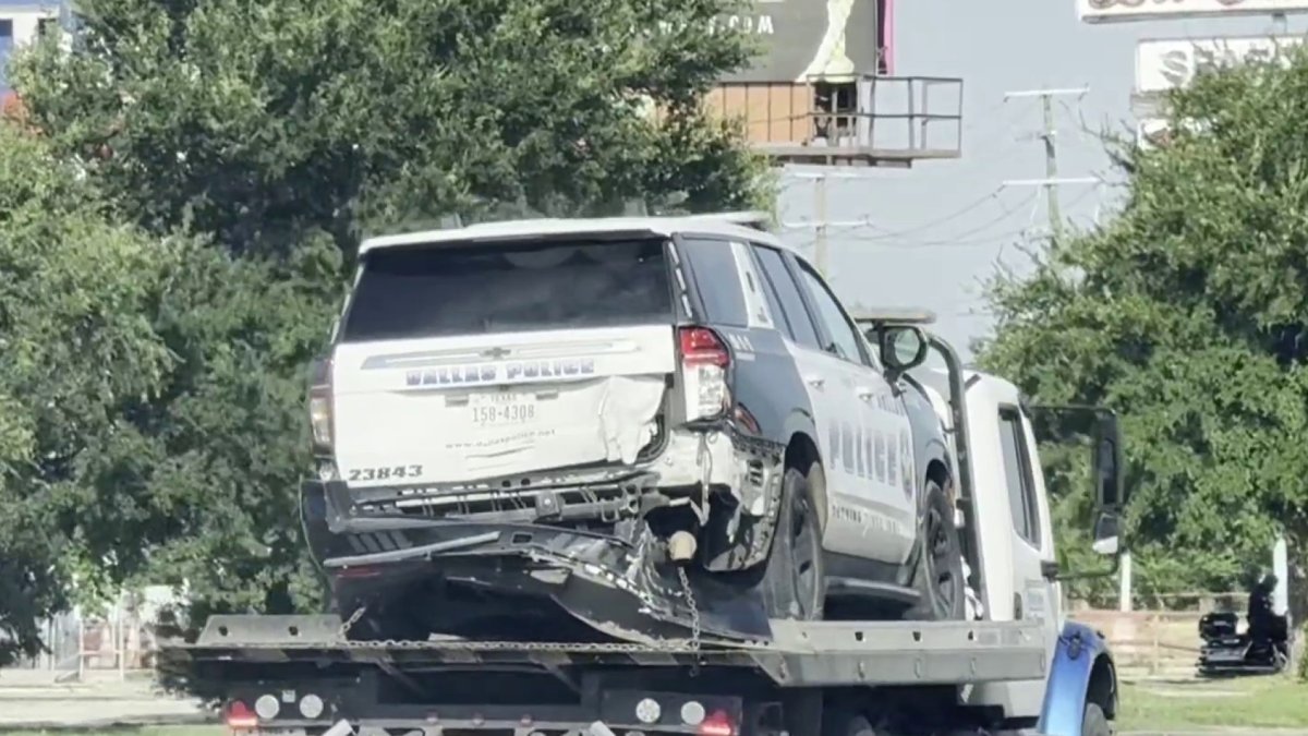 Roadway reopens after violent crash involving police car in Dallas ...