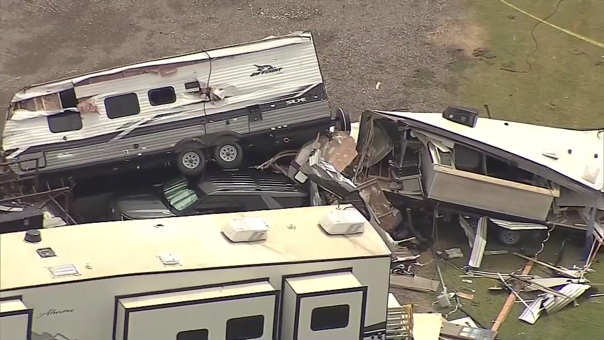 Surprise storm tosses RVs in Gunter neighborhood – NBC 5 Dallas-Fort Worth