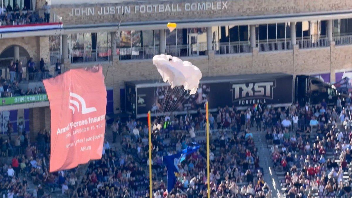 Watch paratrooper fall to the ground entering Armed Forces Bowl – NBC 5 ...
