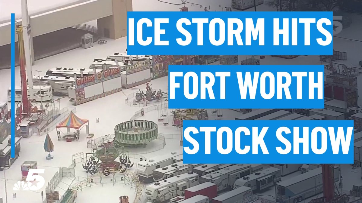View from above: Ice storm hits Fort Worth Stockyards, Stock Show and ...