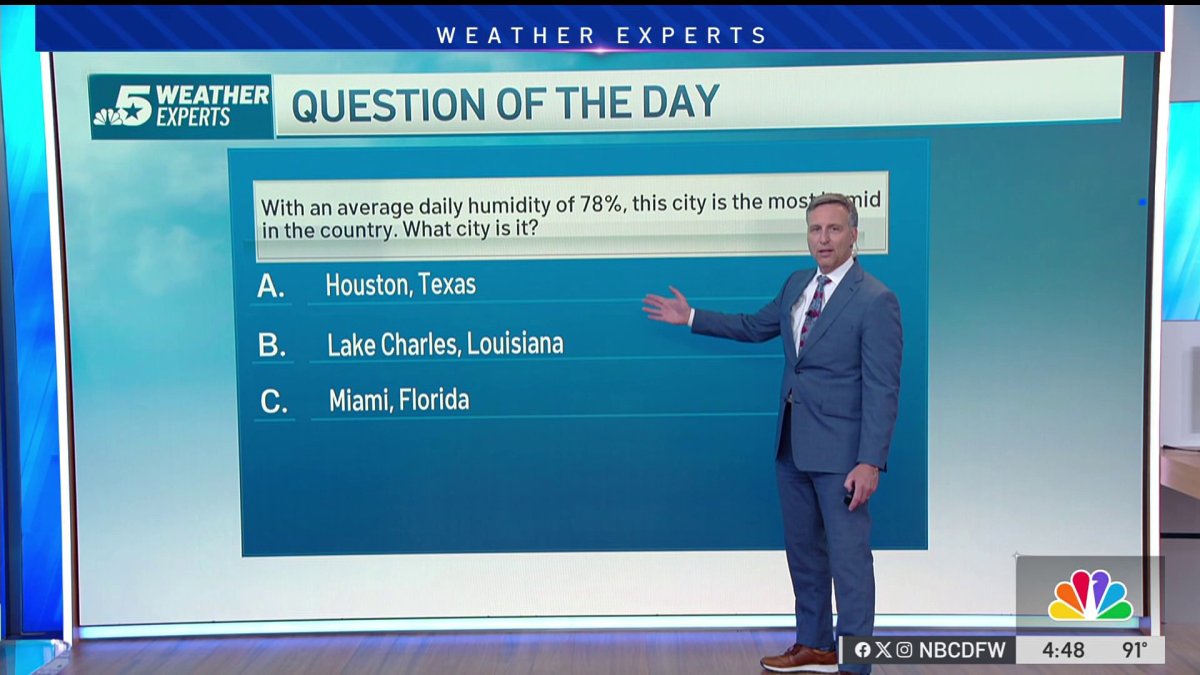 Weather Quiz: Which US city is the most humid in the country? – NBC 5 ...