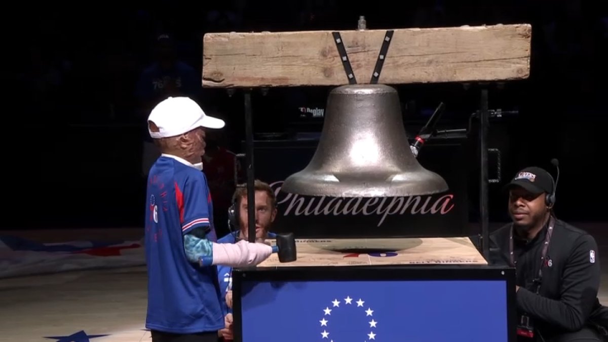 10-year-old plane crash survivor rings bell before Sixers game – NBC 5 ...