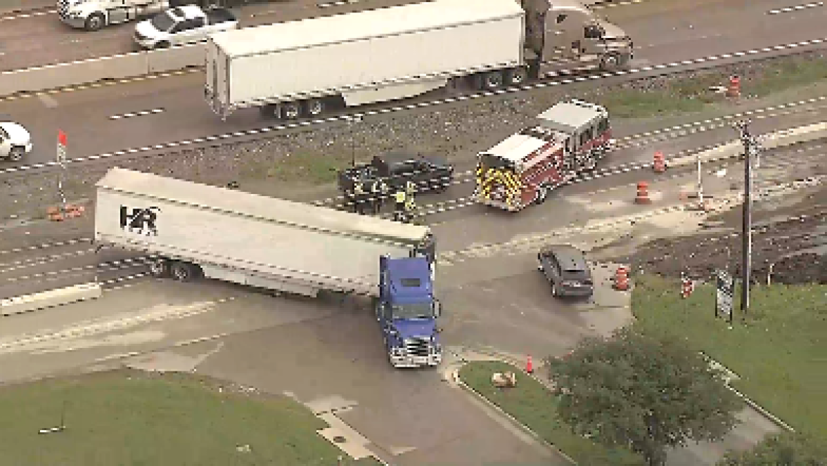 Jack-knifed semi truck near Fate shuts down traffic along WB I-30 for ...
