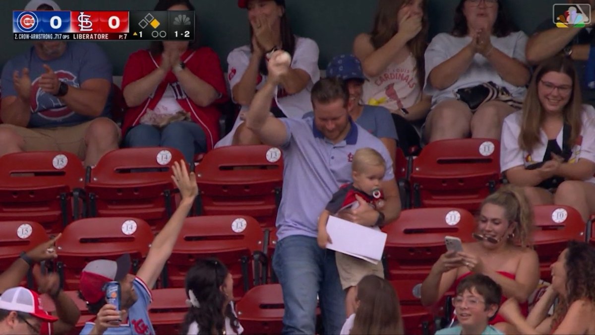 Watch a fan catch a foul ball while holding a baby – NBC 5 Dallas-Fort ...